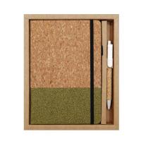 China Custom Recycled Cork Cover Notebook Business Gift Set Hardcover Journal Eco Friendly for sale