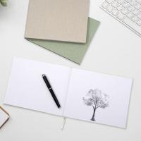 China Minimalist Blank Notebook Stationary Linen Guest Book Memory 140gsm Customizable Logo for sale