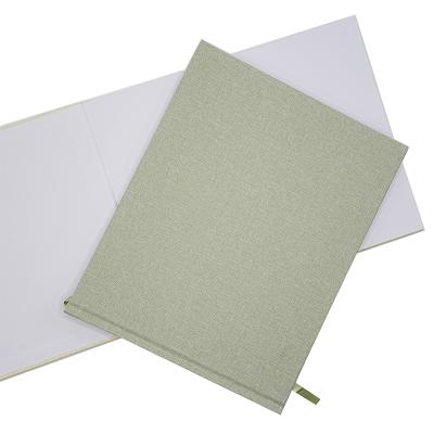 China Minimalist Blank Notebook Stationary Linen Guest Book Memory 140gsm Customizable Logo for sale
