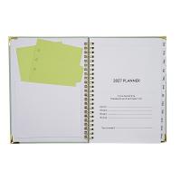 China A5 Gold Spiral Bound Leather Daily Planner Refillable Task Management Journal Notebook for sale