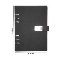 China Magnetic Handcrafted Custom Leather Notebook 6 Ring Binder With Refillable Pages A5 for sale