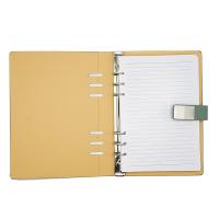 China Magnetic Handcrafted Custom Leather Notebook 6 Ring Binder With Refillable Pages A5 for sale