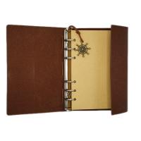 China Vintage Unisex Travel Custom Leather Notebook And Journals A6 With Charm Compass for sale