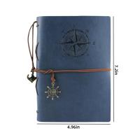 China Vintage Unisex Travel Custom Leather Notebook And Journals A6 With Charm Compass for sale