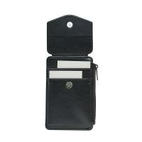 China PU Leather ID Business Card Badge Holder Wallet With Key Ring Multilayer for sale