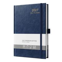 China A5 PU Leather Daily Weekly Monthly Planners Hardcover 2027 Calendar & Schedule Notebook for sale