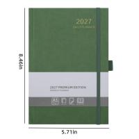 China A5 PU Leather Daily Weekly Monthly Planners Hardcover 2027 Calendar & Schedule Notebook for sale
