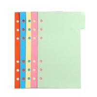 China Custom 6/9/11 Hole Color Index Dividers, A5/B5/A4 Loose Leaf Notebook Page Separators, Office School Binder Index Tabs for sale