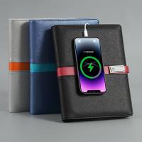 China Custom Factory PU Leather Multi-functional A5 Power Bank Notebook Set, New Durable Charging Journal With USB Flash Drive for sale