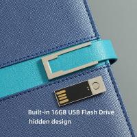 China Custom Factory PU Leather Multi-functional A5 Power Bank Notebook Set, New Durable Charging Journal With USB Flash Drive for sale