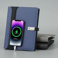 China Custom New A5 PU Leather Power Bank Notebook Set, Multi-Functional Charging Journal, Business Corporate Gift Wholesale for sale