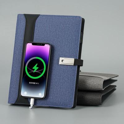 China Custom New A5 PU Leather Power Bank Notebook Set, Multi-Functional Charging Journal, Business Corporate Gift Wholesale for sale