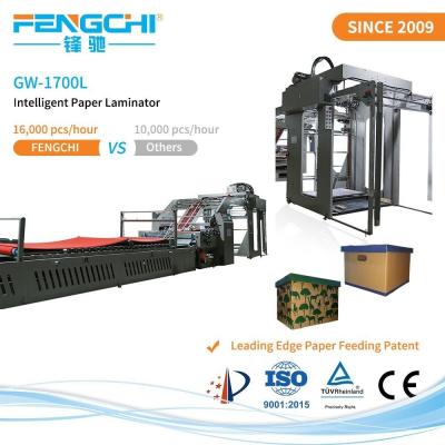 China GW-1700L 16000PCS/Hour Heavy-Duty Flute Laminating Machine for Corrugated Litho Cardboard for sale