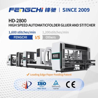 China Box High Speed Automatic Folder Gluer Stitcher Machine for sale
