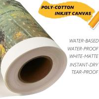China Water Based Poly-Cotton Inkjet Canvas 240gsm White Matte Canvas Roll  36