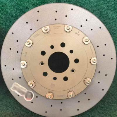 China All New Carbon Ceramic Brake Disc Rotors For Audi A6 C7 C8 Replacement For OEM Iron Disc Lightweight High Heat Dissipation High-Performance Drilled & Slotted Brake Disc for sale