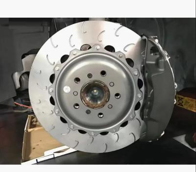China Hot Sale High-Performance 2-piece Brake Rotor 1664230512 for Mercedes-Benz GL Curved Slotted Brake Disc OE#95535140240 Curved Groove Brake Rotor For PORSCHE VW Sport Performance Vehicle for sale