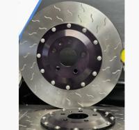 China Hot Sale High-Performance 2-piece Brake Rotor 1664230512 for Mercedes-Benz GL Curved Slotted Brake Disc OE#95535140240 Curved Groove Brake Rotor For PORSCHE VW Sport Performance Vehicle for sale