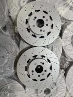 China High Friction Brake Rotor OE#4G8615601 High Friction Strong Brake Front 365*34 Rear 330*22mm Low Neck Custom Wavy Drilled Brake Disc Rotors For Audi RS4 B8 2012-2015 2-Piece Floating Brake Discs for sale