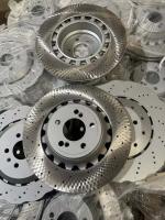 China High Friction Brake Rotor OE#4G8615601 High Friction Strong Brake Front 365*34 Rear 330*22mm Low Neck Custom Wavy Drilled Brake Disc Rotors For Audi RS4 B8 2012-2015 2-Piece Floating Brake Discs for sale
