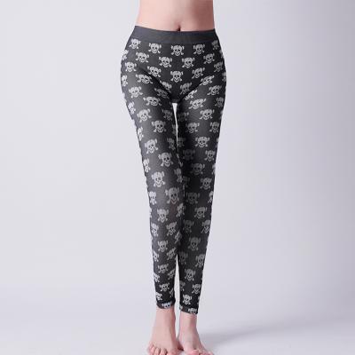 China Hot Seiling Skull Printed Seamless Tight Fitness Sportwear Women Push Up Skinny Leggings for sale