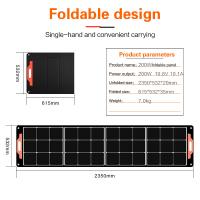 China Monocrystalline Portable Solar Panel  Solar Modules 200W For Camping Outdoor for sale