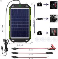 China 10W 12V Waterproof Solar Battery Charger Maintainer for Car Boat Marine RV for sale