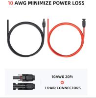 China 10AWG PV Extension Cables Solar Panel Accessories For Portable Solar Panel for sale