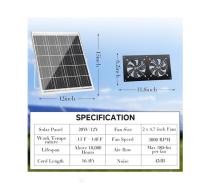 China FTB20  Outdoor Solar Panel Kit Powered Exhaust Fan For Chicken Coop IP65 Waterproof for sale