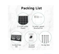 China FTB20  Outdoor Solar Panel Kit Powered Exhaust Fan For Chicken Coop IP65 Waterproof for sale