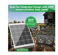 China FTB20  Outdoor Solar Panel Kit Powered Exhaust Fan For Chicken Coop IP65 Waterproof for sale