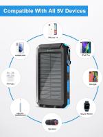 China 38800mAh Solar Power Usb Power Bank Waterproof For Outdoor Camping for sale