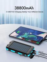 China 38800mAh Solar Power Usb Power Bank Waterproof For Outdoor Camping for sale
