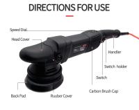 China 1000W 15mm Dual Action Car Polisher with 2200-4800 RPM Variable Speed and Spare Carbon Brushes for sale