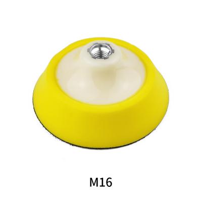 China Yellow Round Car Polishing Pad 5 Inch with PU Backing Plate and Foam for High Speed Polisher for sale
