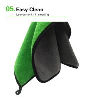 China 40x30cm Green Auto Detailing Microfiber Towels S M L Size High Water Absorption 600gsm for sale