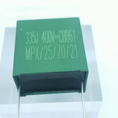 China New Run Metallized Polypropylene Film Capacitor CBB61 335J / 400V P20mm for sale