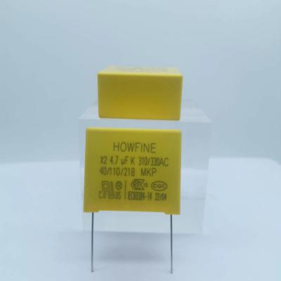 China 37.5mm Pitch X2 Safety Capacitor 475K 310V Yellow Color Self Healing for sale