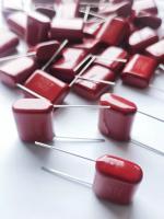 China Practical Red 1uf 400v Polyester Capacitor , Anti Interference Poly Film Capacitor for sale