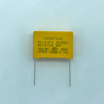 China Heatproof Pitch 22.5mm X2 Safety Capacitor Fire Retardant Yellow Color for sale