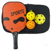 China Custom Pickle Ball Paddle PU Handle Fiberglass Professional Padel Racket for sale