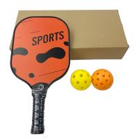 China Custom Pickle Ball Paddle PU Handle Fiberglass Professional Padel Racket for sale