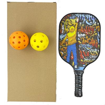 China Fiberglass Material Pickle Ball Paddle Net Customized Hard EVA Pickle Ball Set for sale