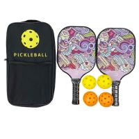 China Carbon Graphite Paddle Ball Rackets Pp Honeycomb Pink Lightweight Pickleball Paddle for sale