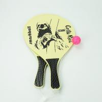 China Polyester Wood Beach Racket Customized 38x24cm PU Wooden Beach Rackets for sale