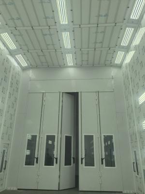 China Fold Style Automotive Spray Booths 30kW Electric Heating PLC Touch Screen Control for sale