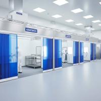 China CoatTech Economy Automotive Pre-Preparation Station with Rear Extraction Plenum and Manual PVC Curtains for Dust Control for sale