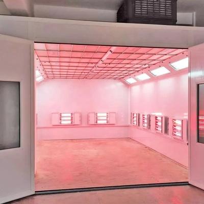 China CE Certified 220V Automotive Spray Booth with Infrared Curing Lamps for sale