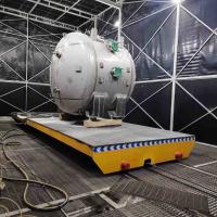China Heavy-Duty Industrial Sandblasting Booth with Motorized Transfer Cart System for sale