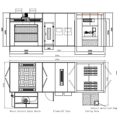 China  Muffler Spray Booth & Curing Oven | Water Curtain Booth for Exhaust Parts | CoatTech for sale